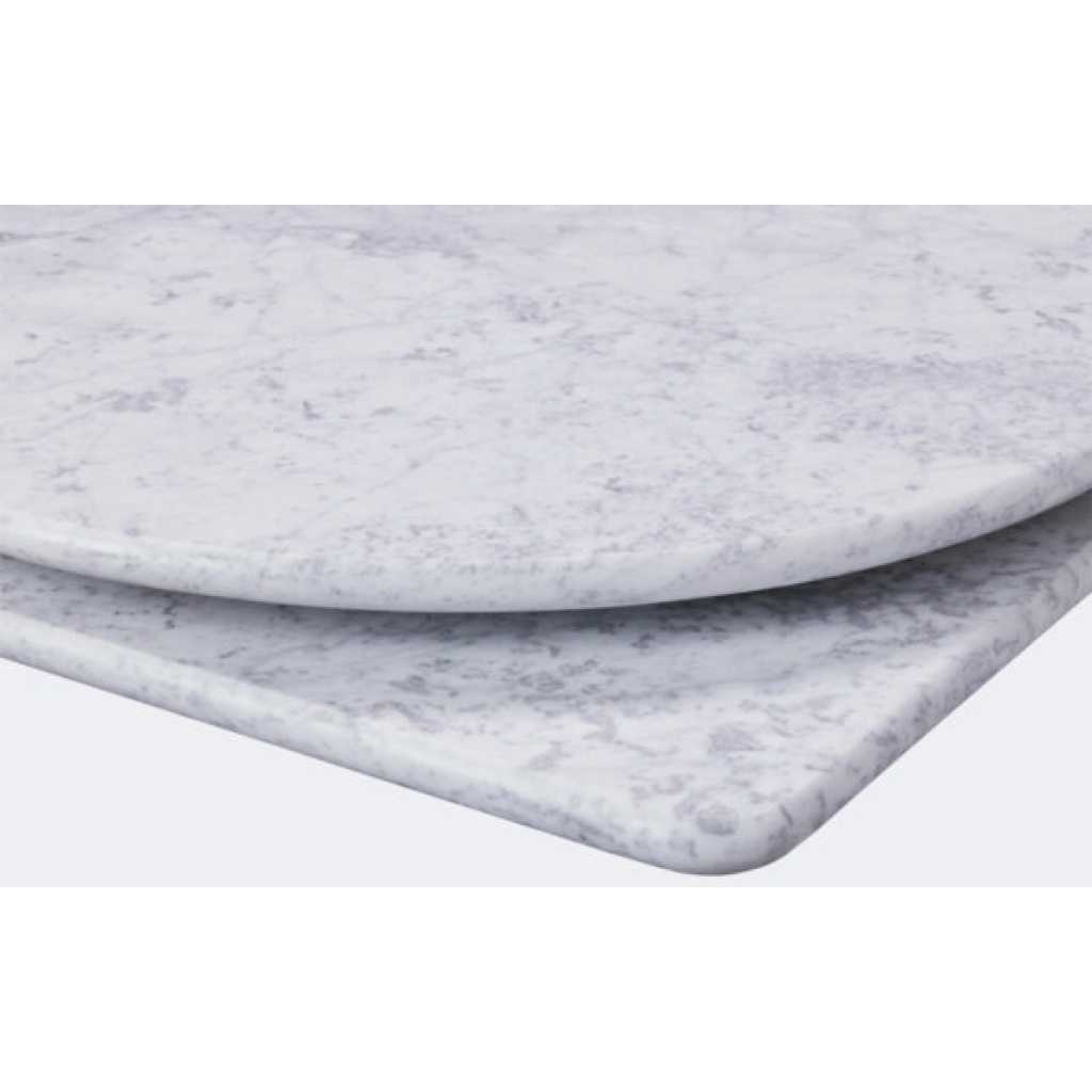 Taposine Bistro Kitchen Dining Table in Solid Marble 60cm Round ...