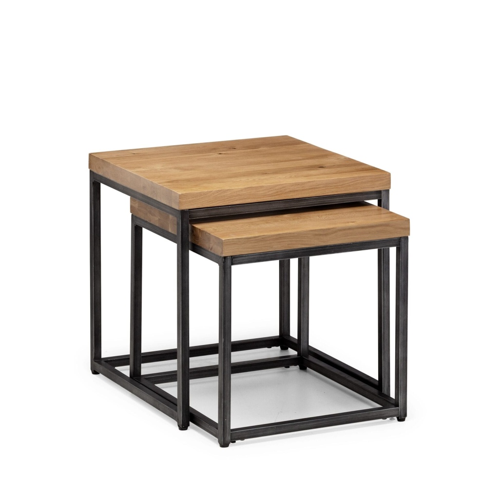 Oak Nesting Lamp Tables - Rustic Style | Net Furniture UK