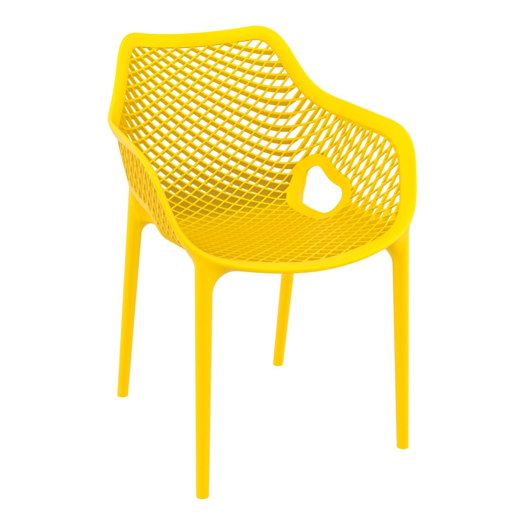 Stacking Outdoor Armchair - Yellow Spyro | Net Furniture UK