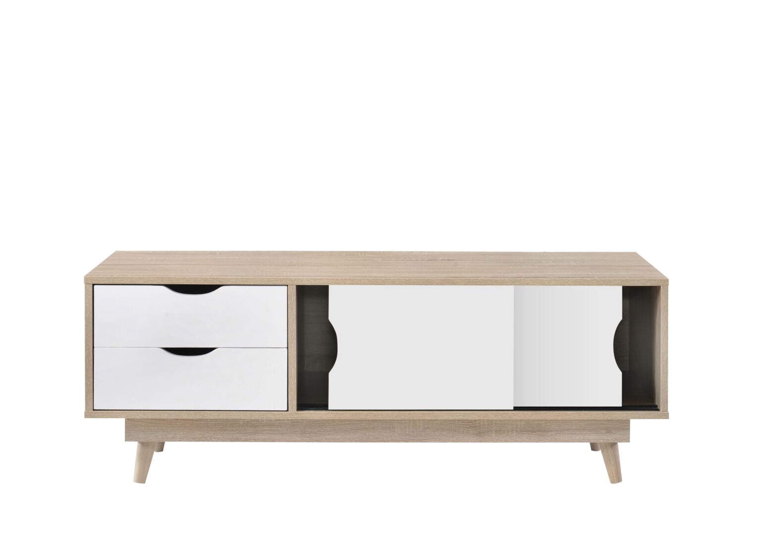 Tallord 2 Door & 2 Drawer TV Unit Sonoma Oak & White