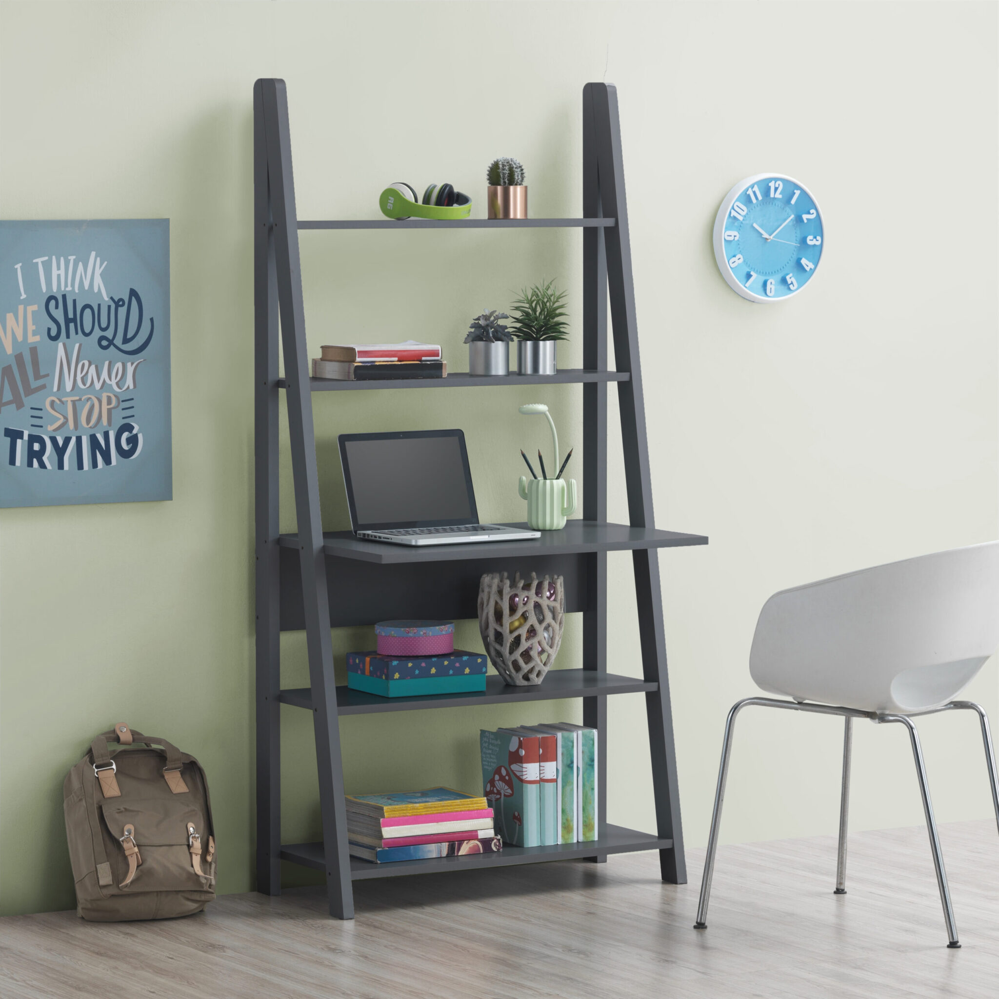 Kira Ladder Desk Dark Grey