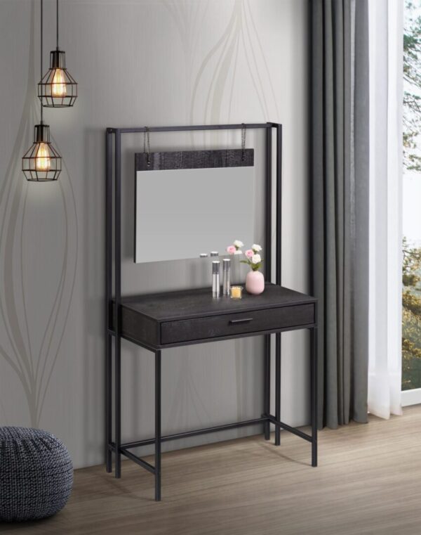 Kahra Dressing Table With Mirror Black
