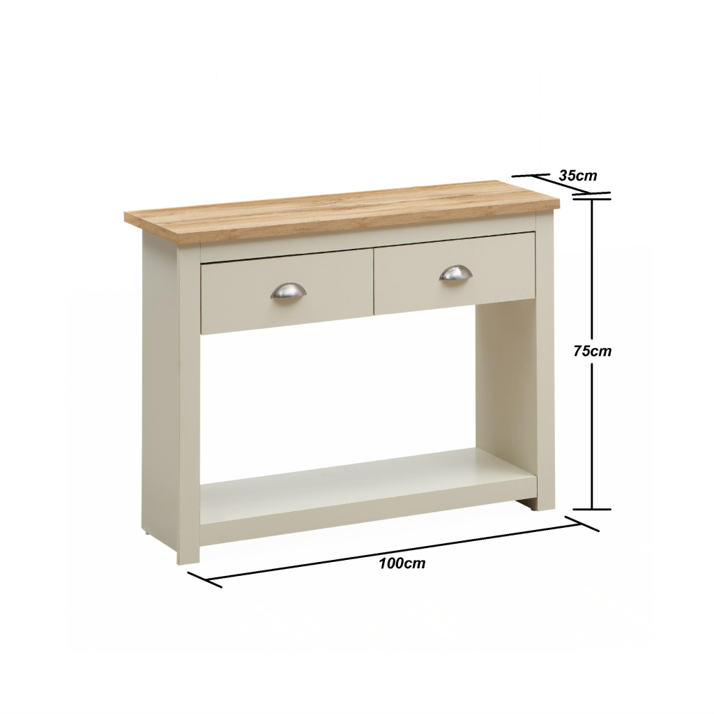 Cisnon Cream 2 Drawer Console Table Cream