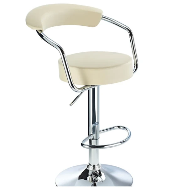 Prime Cream Height Adjustable Bar Chair Stool Arms