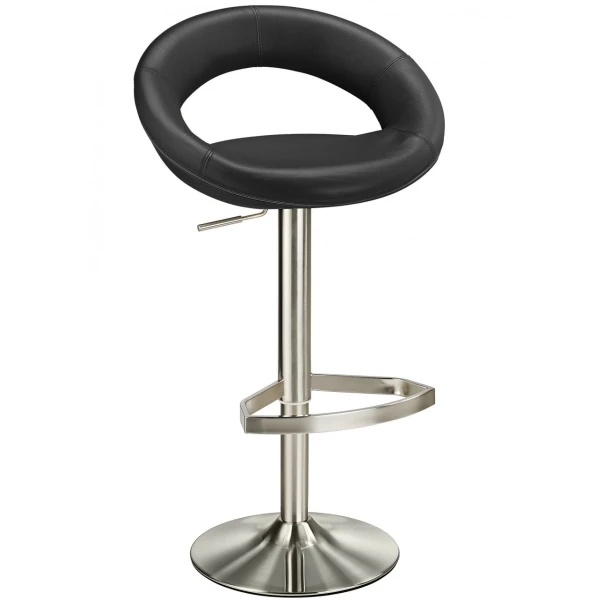 Z Shaped Fixed Height Black Bar Stool